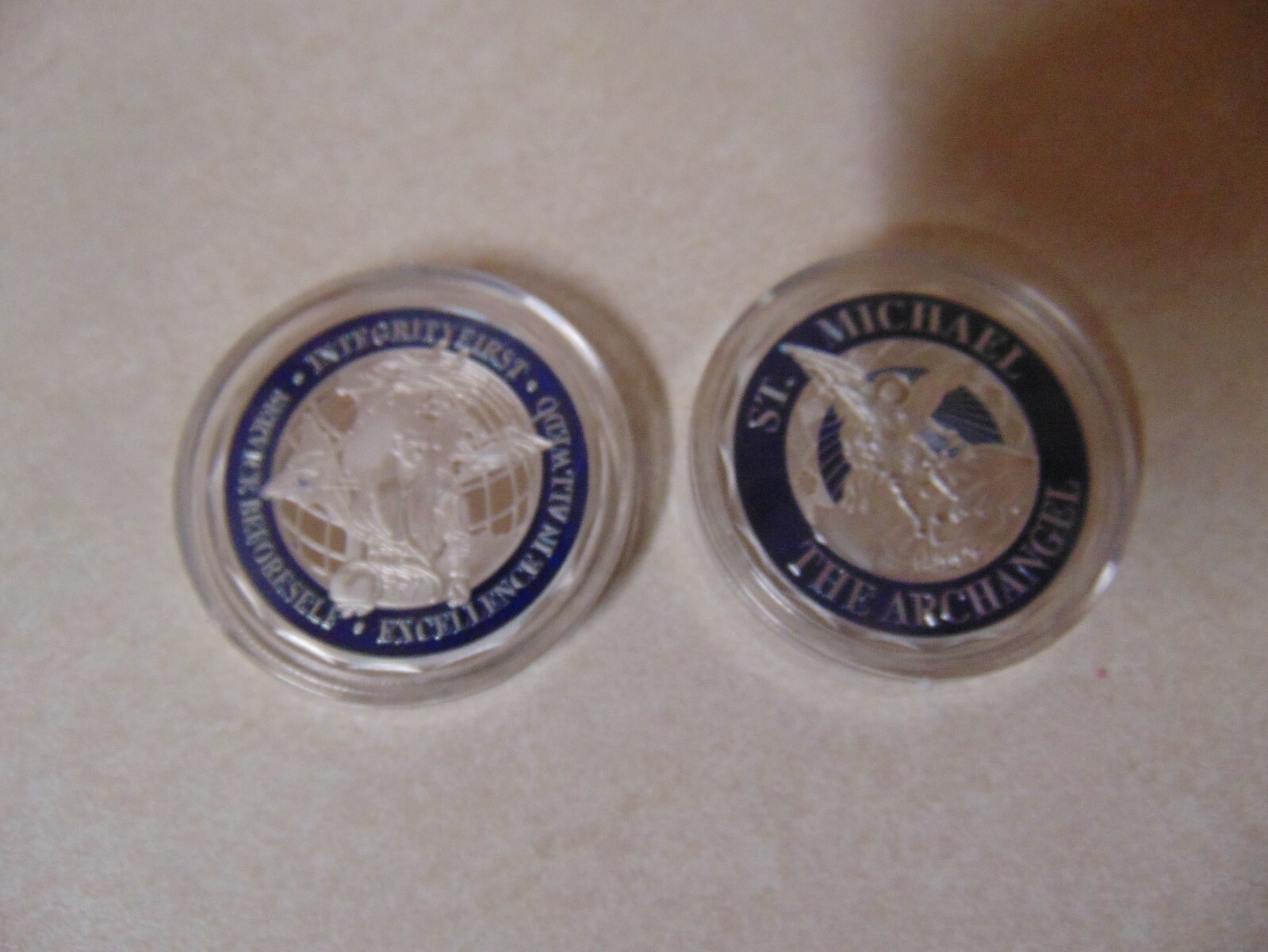 CHALLENGE COIN ST MICHAEL THE ARCHANGEL INTEGRITY FIRST EXCELLENCE IN ...