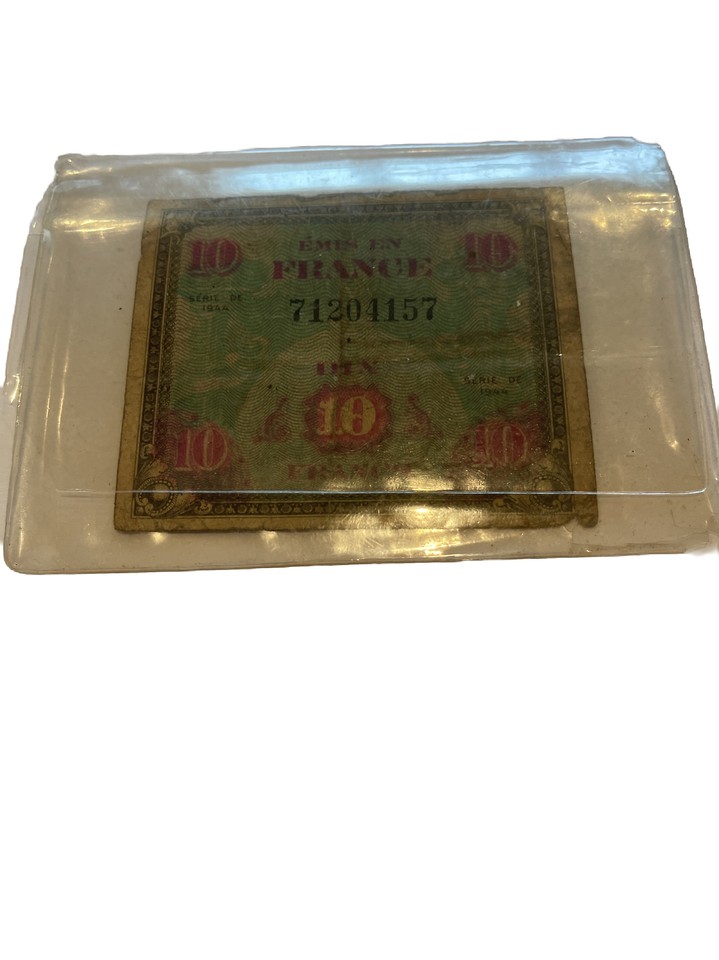 WW2 French 10 Franc 1944 (Allied Occupation Currency) France WWII ...