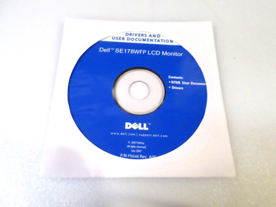 DELL SE178WFP LCD MONITOR - (JULY 2007, CD) - HTML USER DOC/ DRIVERS ...