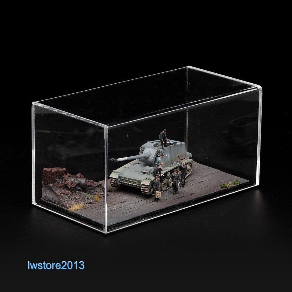 1/72 WWII Tank Soldier Display Case Platform Scene Props Miniatures ...