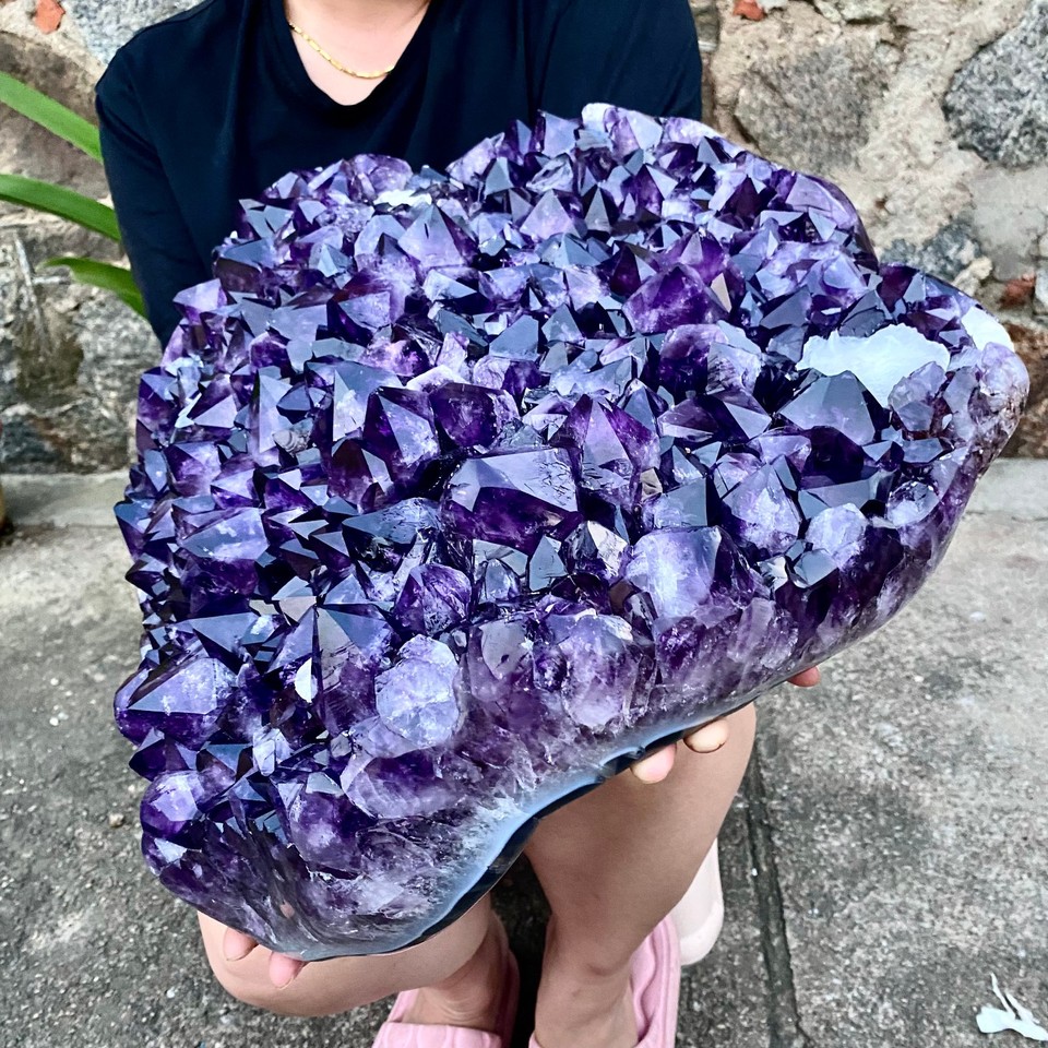 60LB Natural Rare Brazilian Amethyst Crystal Point Stone Cluster Quartz ...