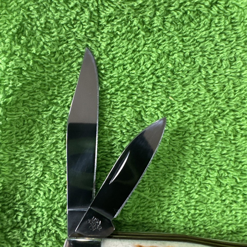 CASE XX 077 SMALL TEXAS JACK POCKET KNIFE CARBON STEEL JIG AMBER BONE ...