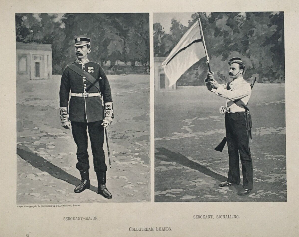 Coldstream Guards Sergeant-Major &Signalling The British Army-Antique ...