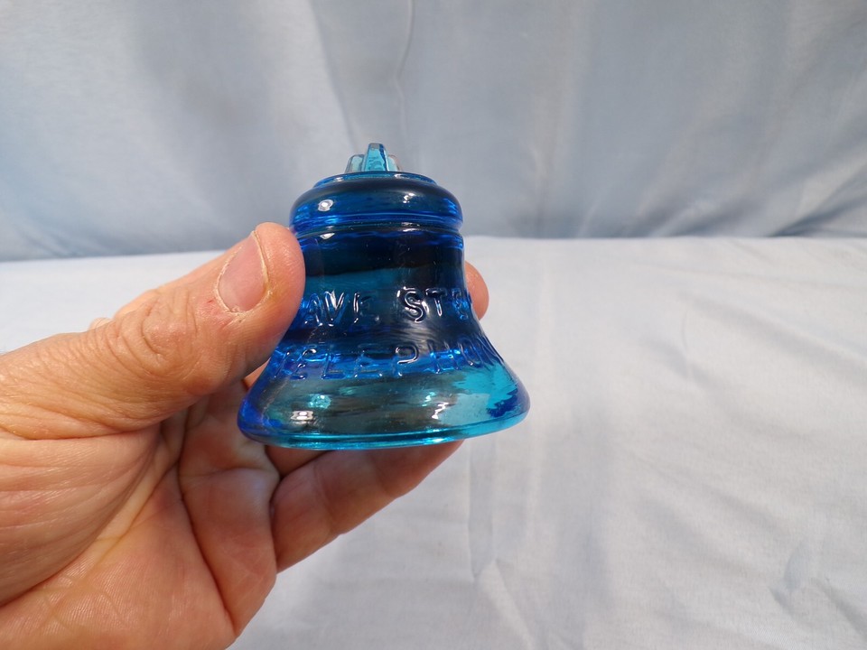 Fenton Blue Glass Bell Telephone Paperweight | eBay