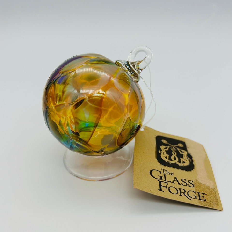 Blown Glass Autumn Leaves Ornament Bauble The Glass Forge Medford ...