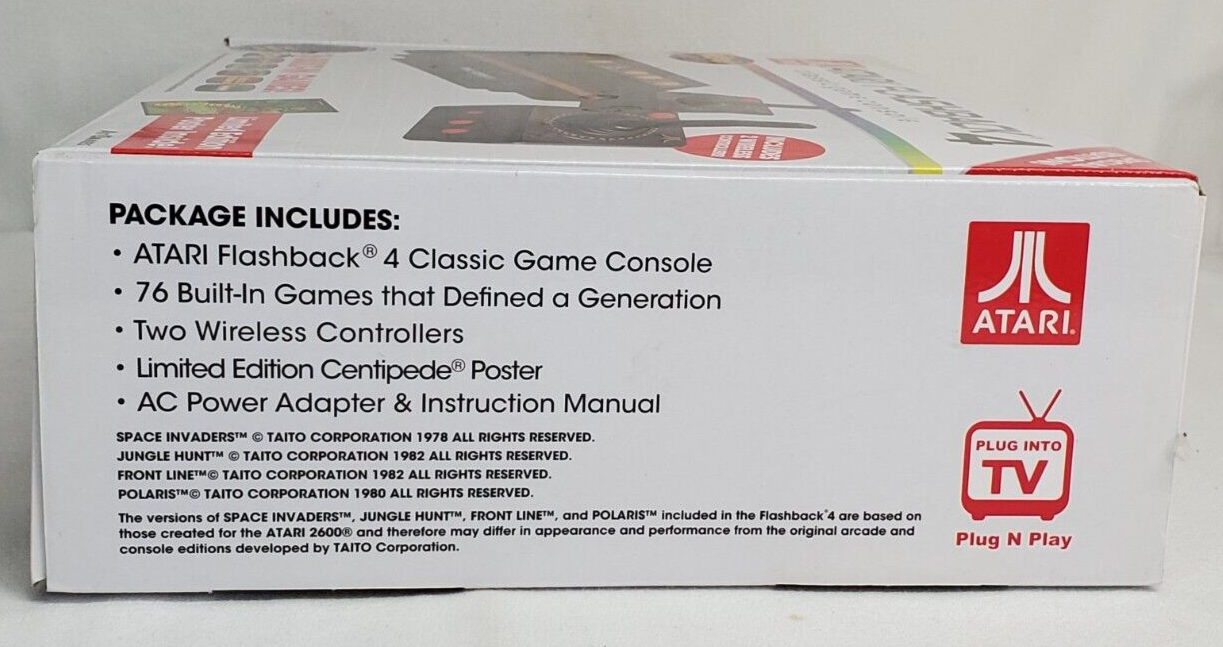 Atari FLASHBACK 4 Classic Game Console w 2 WIRELESS Controllers MIB w ...