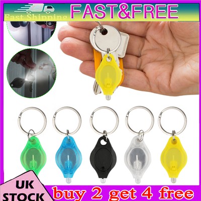 2 Pack Mini Keychain LED Flashlight Torch Light Blacklight Key Ring ...