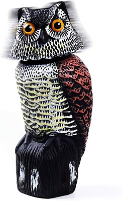 Scare Owl Rotating Head Large 40cm REALISTIC Possum Rodent Bird Pest ...