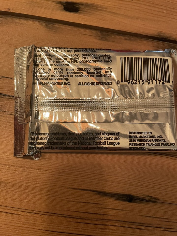 1991 Pro Line Portraits Signet Series NFL Football Foil Card Packs 10 ...