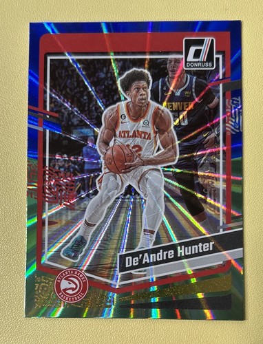 2023-24 Donruss Holo Blue Green Laser /35 De’Andre Hunter #24 Hawks | eBay