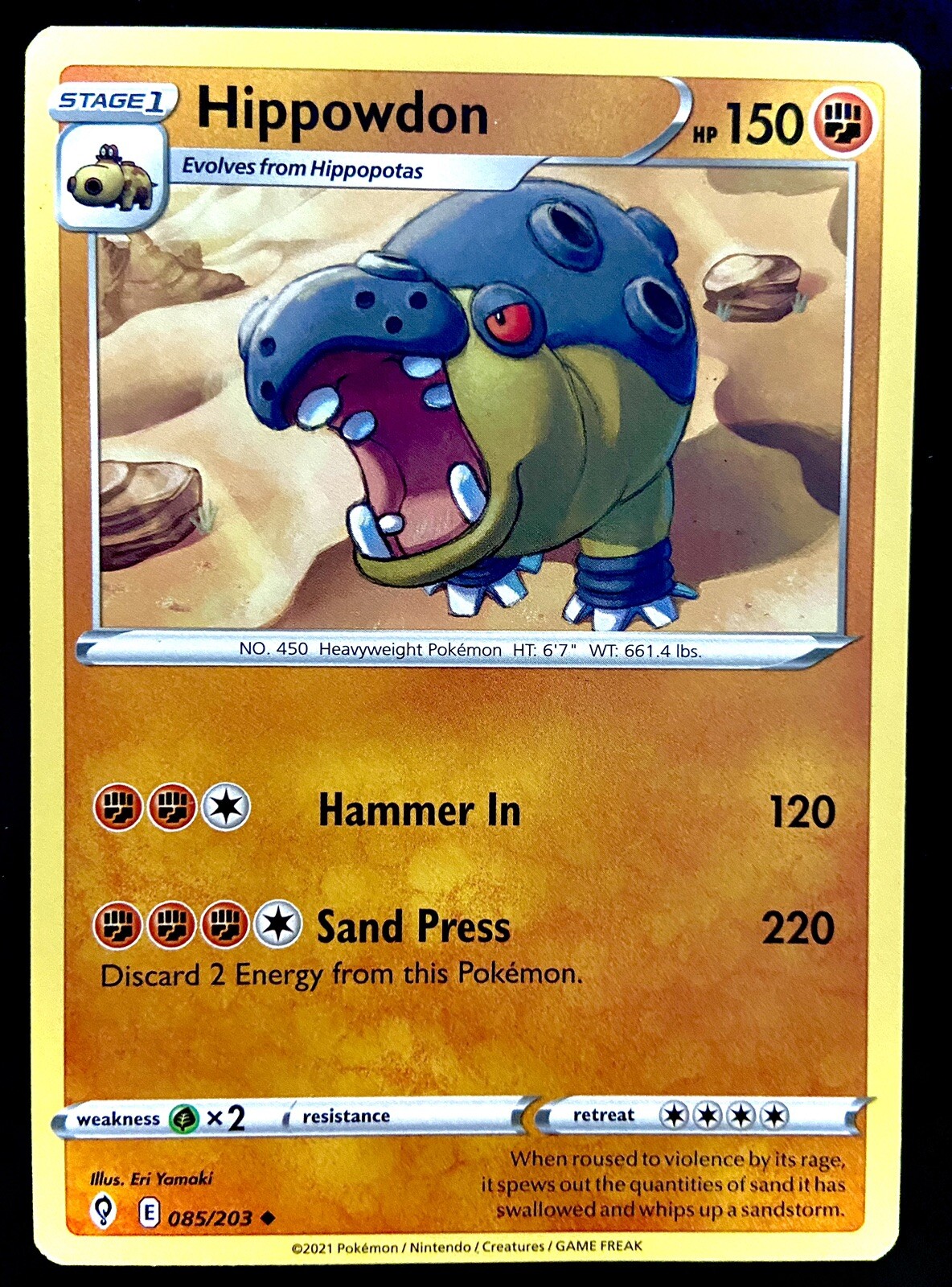 Hippowdon 085/203 Evolving Skies Pokémon card | eBay