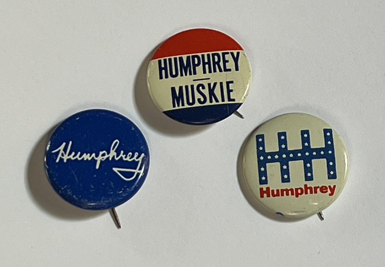 1968 Hubert Humphrey Presidential Pin Back Campaign Buttons | Set of 3 ...