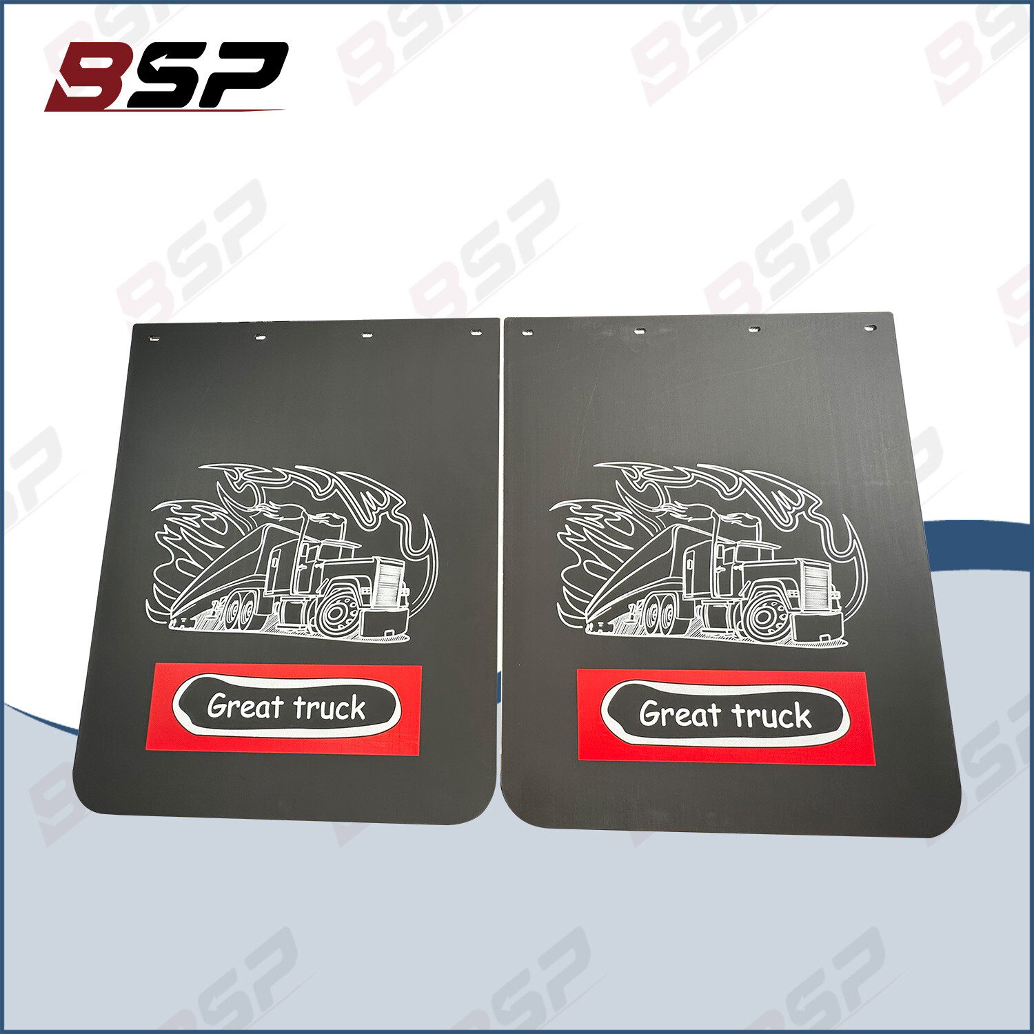 Left & Right Black Great Truck Pattern Semi Truck Splash Guard 24"x30 ...