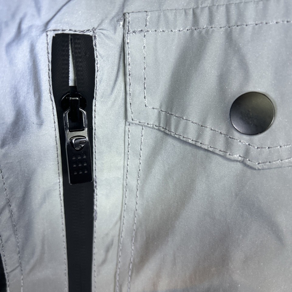 Fried Denim Silver Reflective Utility Wind Breaker Jacket Men’s Size ...