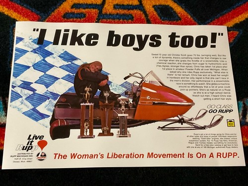 🏁 ‘72 RUPP NITRO RACE Snowmobile Poster Vintage sleds 🔴⚫️ BOYZ TOO! | eBay