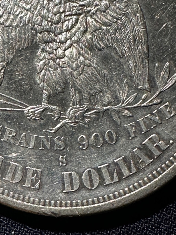 1874-S Trade Dollar Silver Coin Chop Marked VF US Seated Liberty | eBay