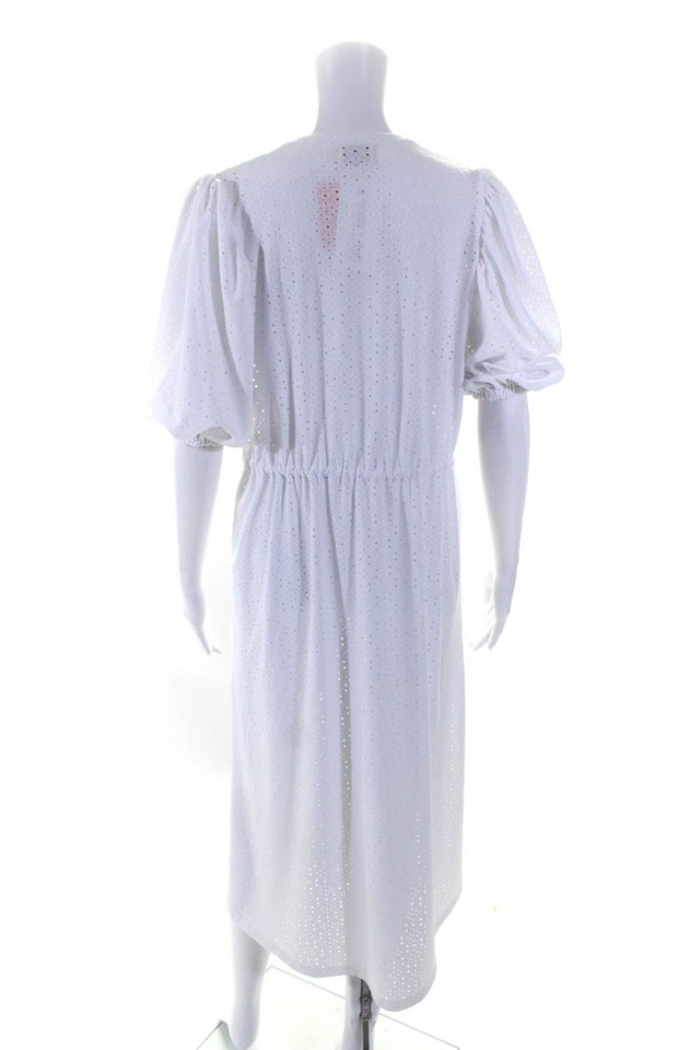 AK Anna Kay Womens Perforated Drawstring Cover Up Dress Kimono White ...