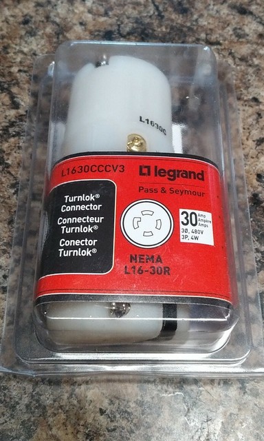 NEMA L16-30r Legrand Pass & Seymour Turnlok Connector L1630CCCV3 for ...