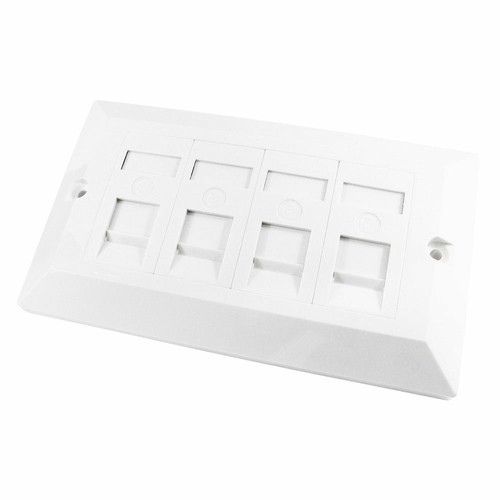RJ45 Faceplate Wall Socket Cat5e Ethernet Double Gang 4 Port with Euro ...