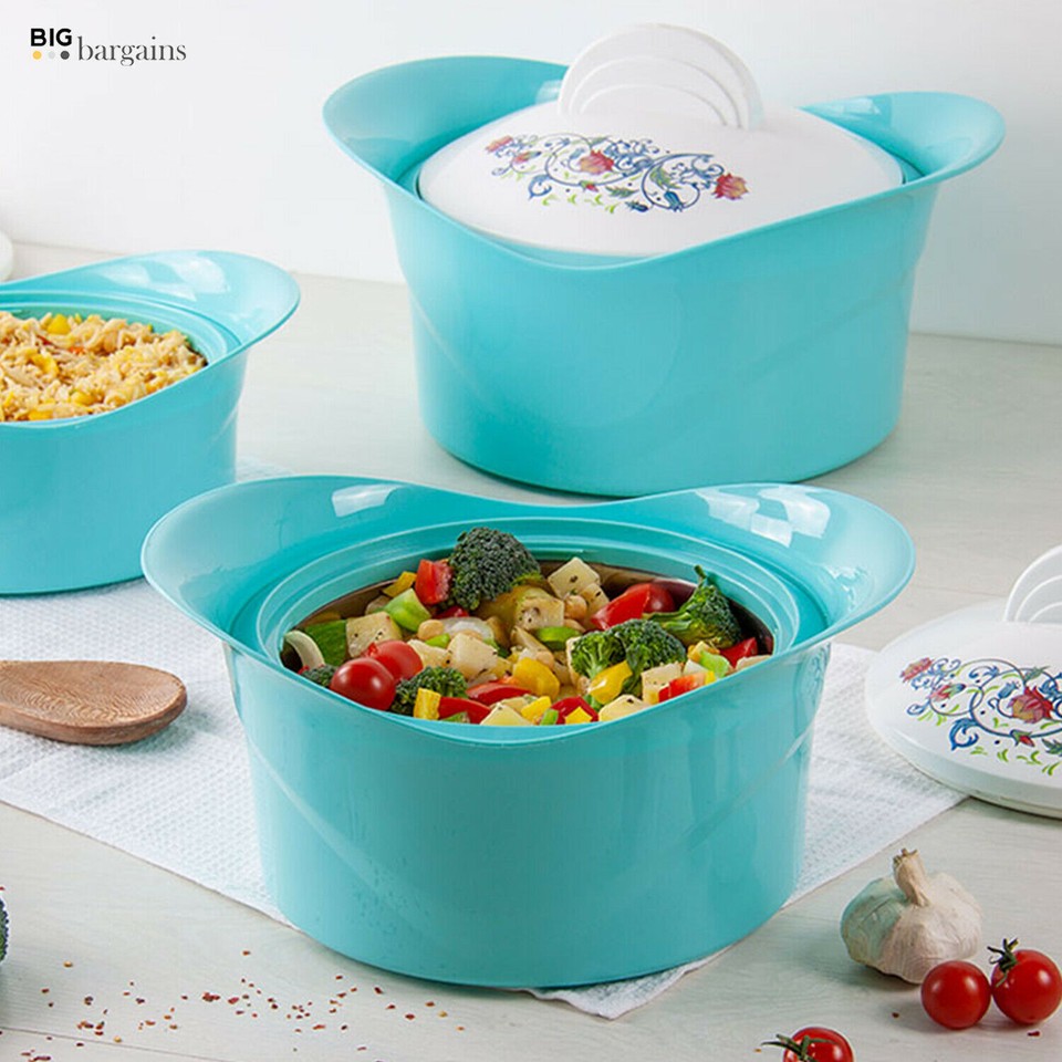 3Pc 4Pc Plastic Hot Pot Thermal Insulated Casserole Set Food Warmer ...