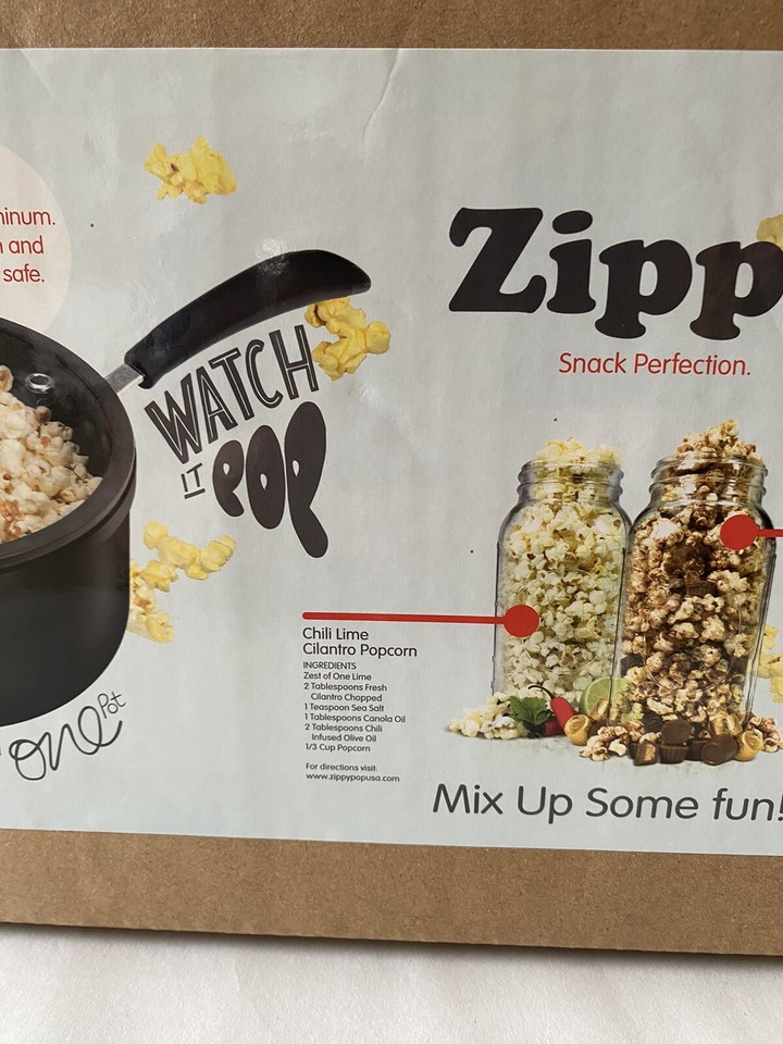 Zippy Pop Stainless Steel Stovetop Popcorn Popper 5.5 Qt Snack Maker ...