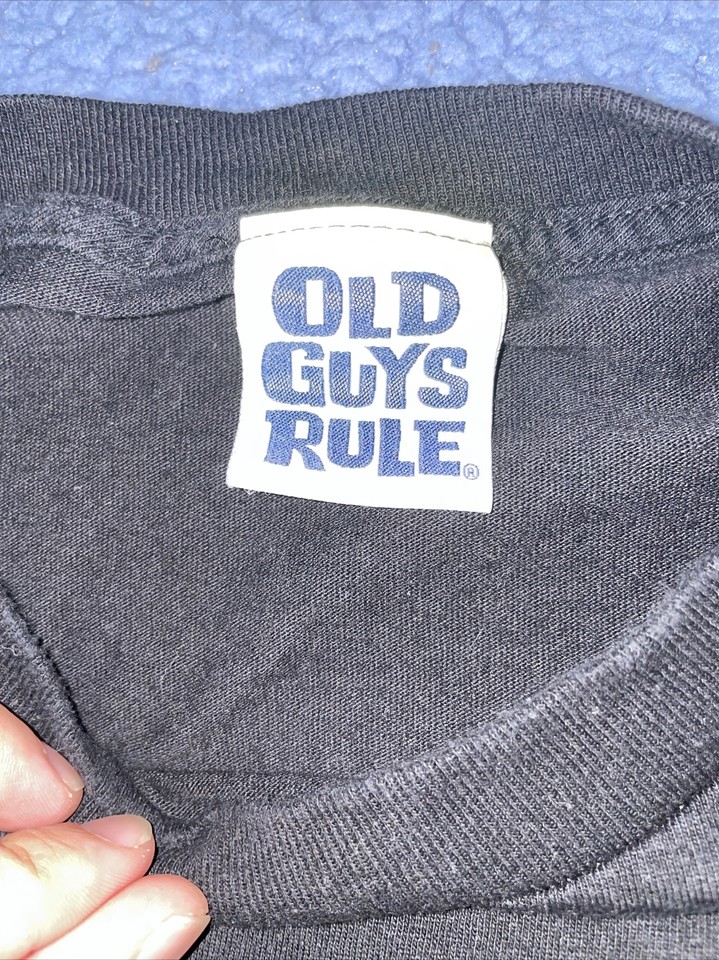 Old Guys Rule Mens T-Shirt Extra Large Back Print Pocket Tee | eBay