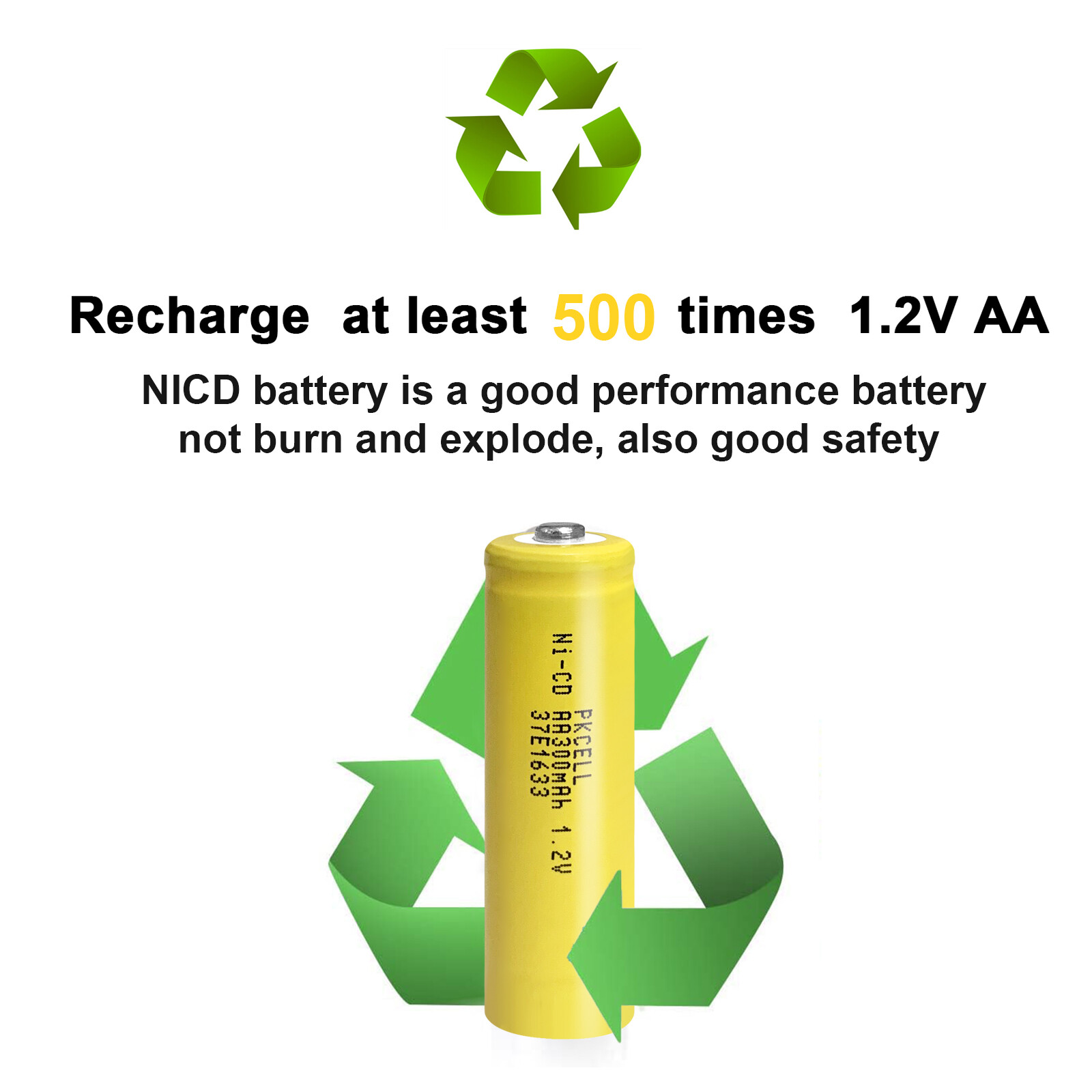 6 pcs 1.2v 300mAh AA Rechargeable 2A Batteries Ni-Cd for Garden Solar ...
