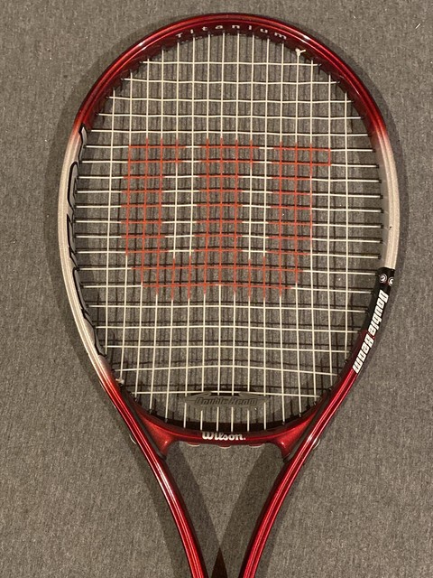 WILSON Titanium Fusion Double Beam Tennis Racket Racquet, RED 4 3/8 | eBay