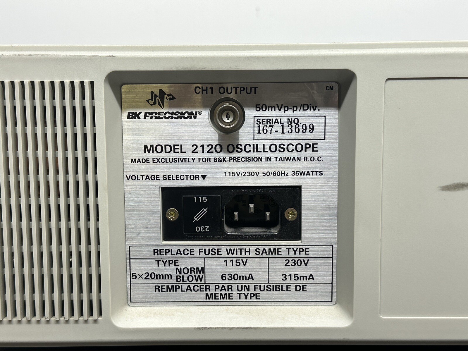 BK Precision 2120 Dual Trace Oscilloscope 20MHZ - E67 | eBay