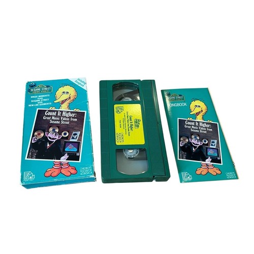 Sesame Street Count It Higher Great Music Videos VHS Green Tape Book ...