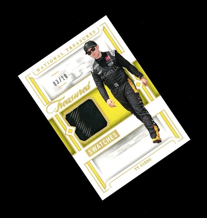 RARE 2024 National Treasures GOLD FOIL SSP TY GIBBS PATCH /10! NASCAR ...