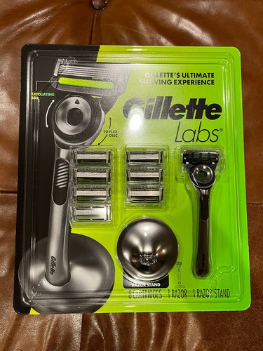 Gillette Labs 2D Flex Disc 5-Blade Razor w/ 8 Cartridges & Docking ...