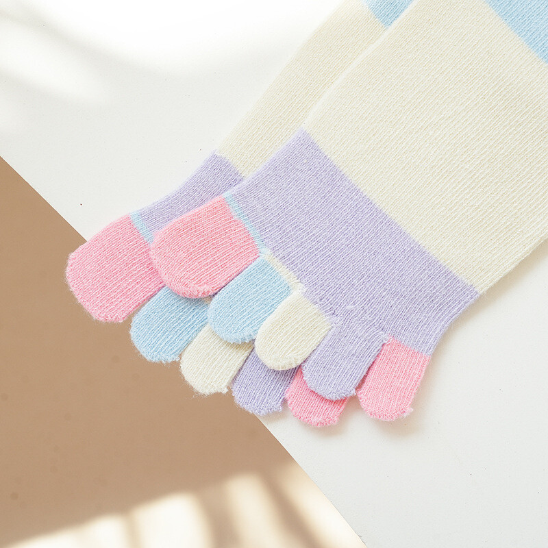 2 Pairs Children's Kid Striped Five Finger Toe Socks Toes Separated ...