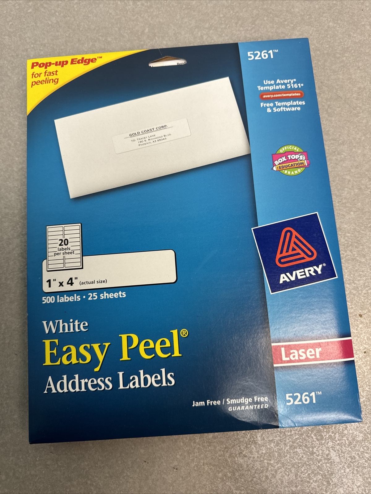 Avery Dennison Ave-5261 Easy Peel Address Label - 1" Width X 4" Length ...