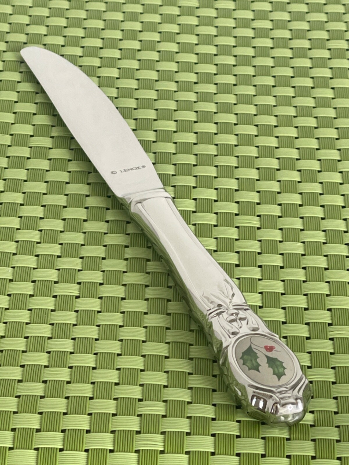 Lenox HOLIDAY PLATINUM Stainless Glossy 18/8 18/10 Holly Flatware ...