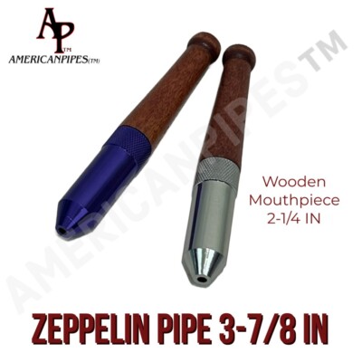American Pipes™️ 2 Pcs Aluminum + Wood Zeppelin Bullet tobacco Smoking ...