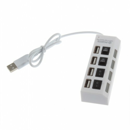 Slim 4-Port USB 2.0 Hub with Individual Power Switches and LEDs - Plug ...