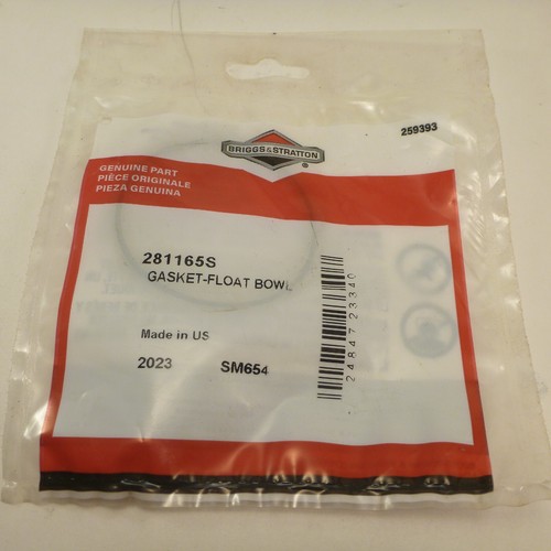 OEM Briggs & Stratton 281165S Carb Bowl Gasket NEW, Fits KOHLER 25-041 ...