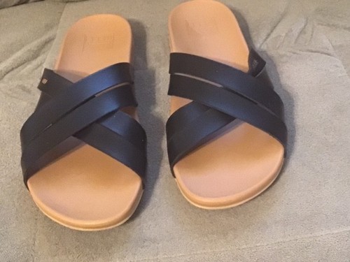 REEF Women's Cushion Spring Bloom Sandals Black Size 9 Crisscross ...