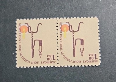 US Stamps SC# 1610c 1979 $1 Rush Lamp "CIA Invert" Replica Pair | eBay