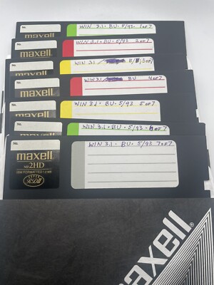 Windows 3.1 Microsoft PC 7 Disk Set 5.25” 1992 Retro Computer AS IS ...