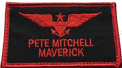 Pete Mitchell NAME TAG 3.5 INCH HOOOK NAVY PATCH | eBay
