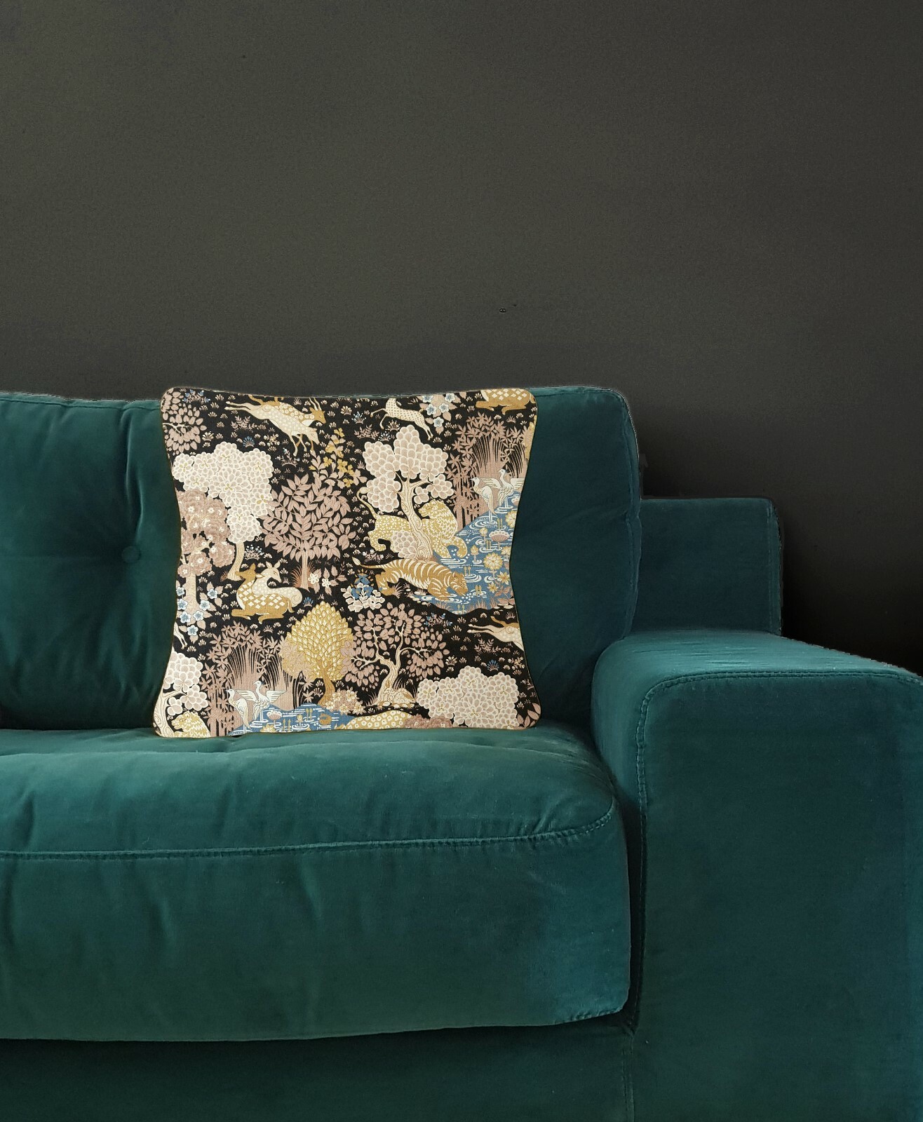 RARE Vintage 50s Mary White Cottage Garden Heals fabric cushion cover ...