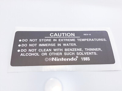 (1) Nintendo NES Gray CAUTION Game Cartridge Back Rear Replacement ...