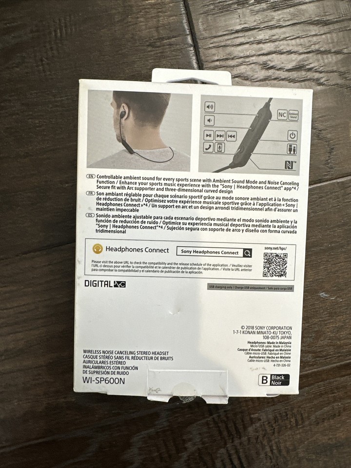 OPEN BOX Sony WI-SP600N Wireless Noise-Canceling In-Ear Sports ...