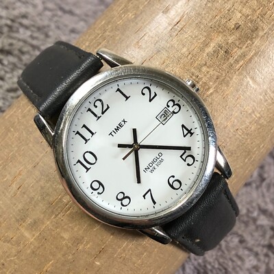 Timex Easy Reader Women Dress Indiglo Leather Quartz Analog 35mm Watch ...