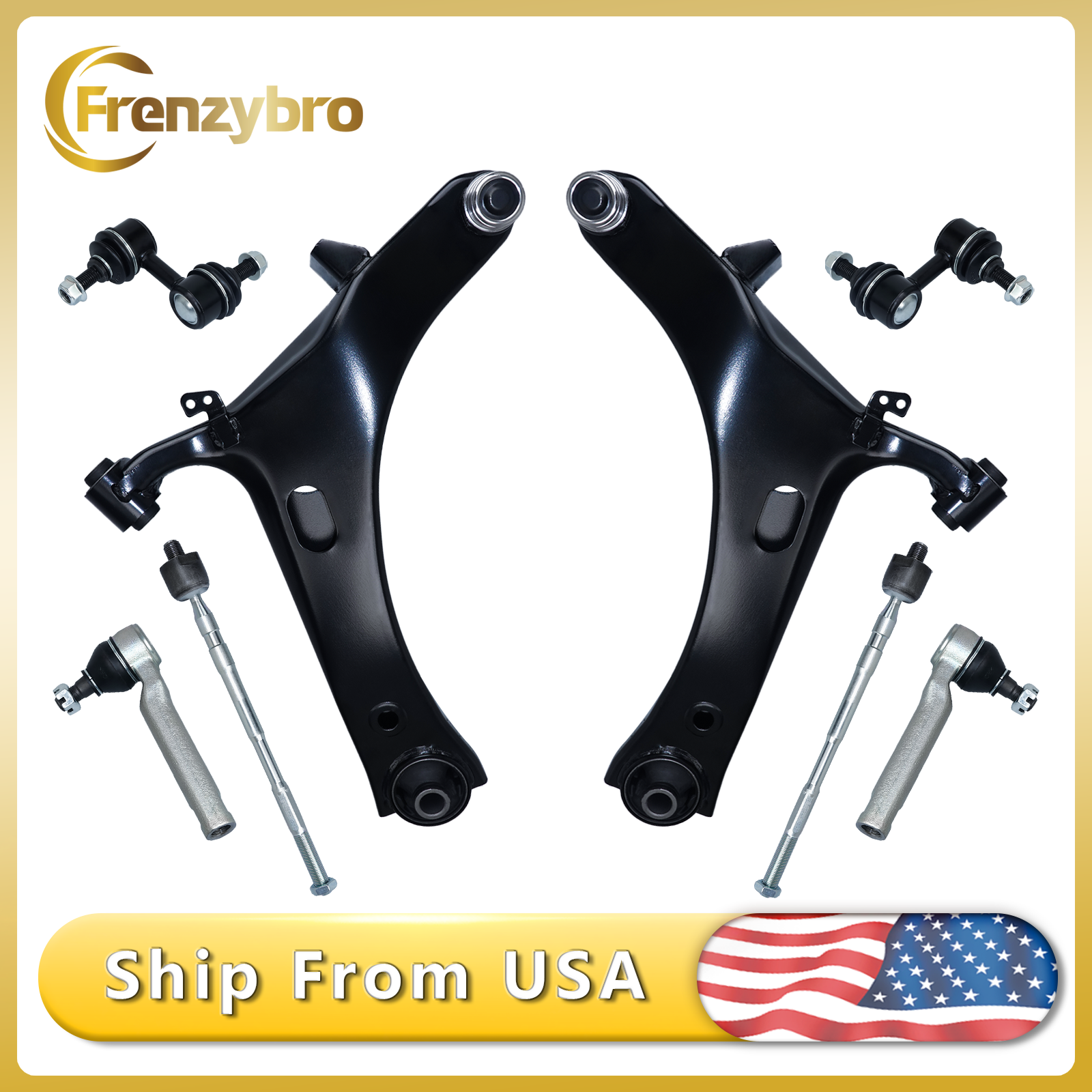 8PC Front Control Arm with Ball Joint Kit For 2005-2009 Subaru Legacy ...