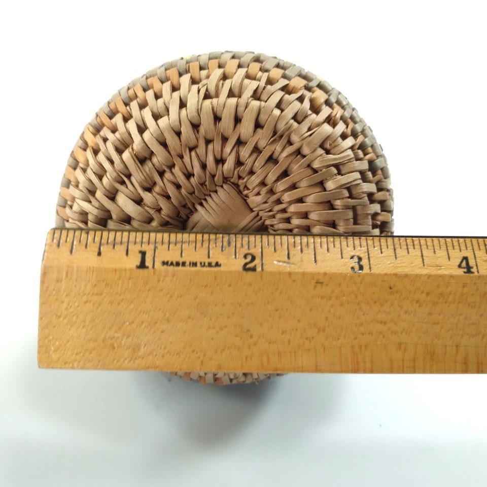 Vtg Handmade Zulu African Traditional Tribal Handwoven Herb Lid Basket ...