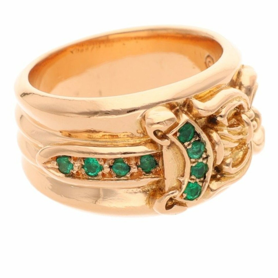 Chrome Hearts 22k Dagger P emrld a After Pave Emerald Gold Ring Mens 16 ...