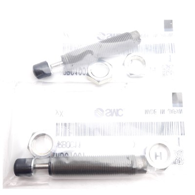 Lot of 2 SMC RBC1007 Shock Absorber, M10x1.0 OD Thread, 7mm Stroke, 5 ...